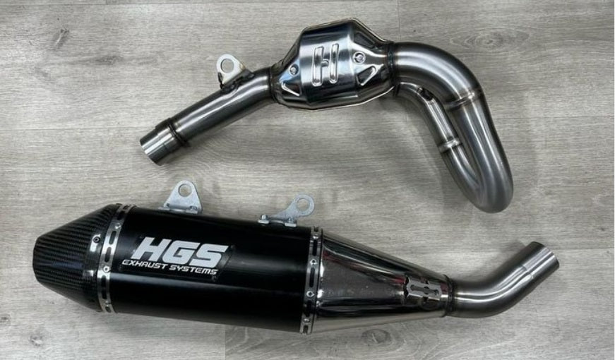 HGS EXHAUST SYSTEM 2023> KTM/HSQ/GASGAS 450F BLACK CARBON – P1 Moto NZ